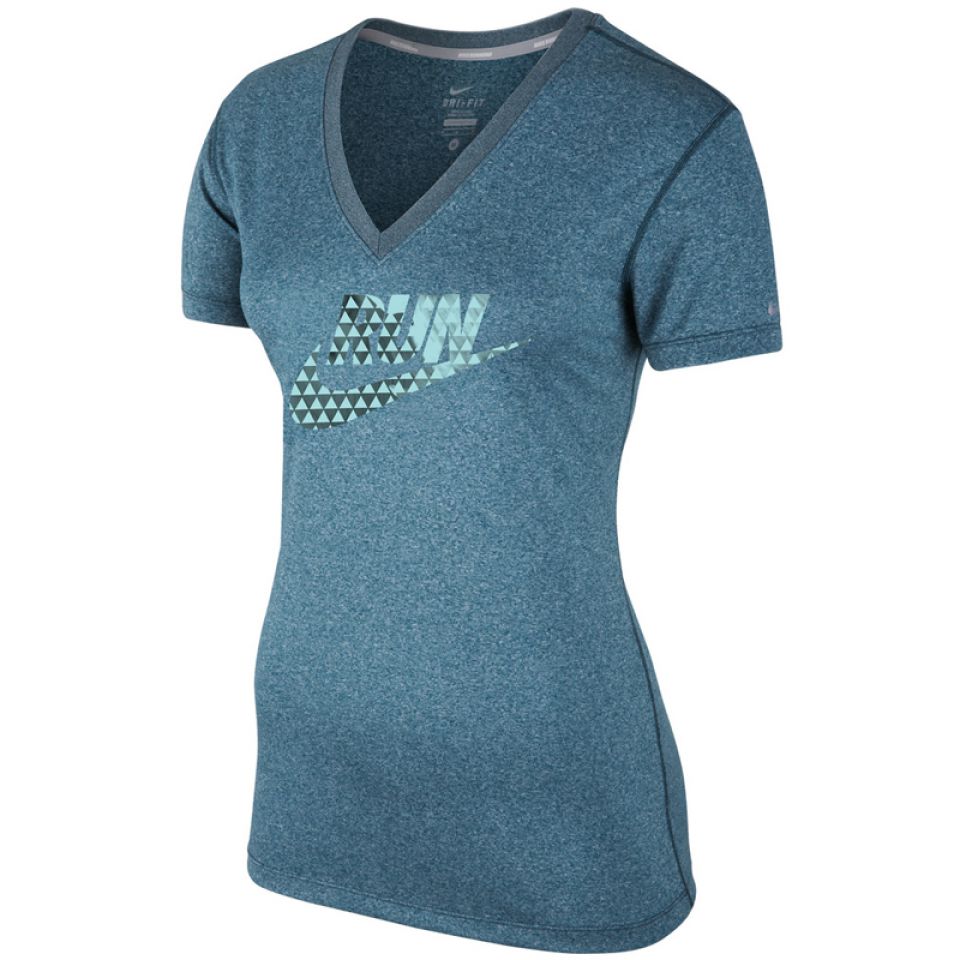 Nike shirt korte mouw Legend V-neck groengrijs dames kopen – Dames
