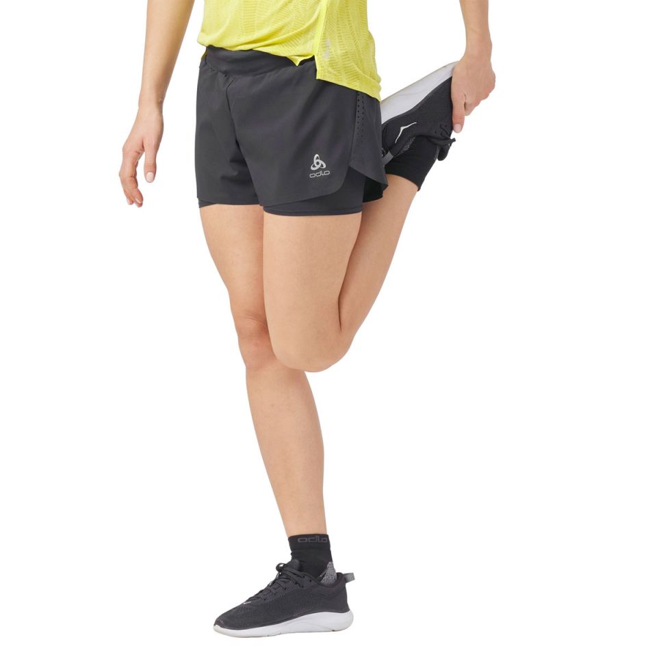 Odlo short 2-in 1 Zeroweight 3-inch kopen – Dames Zwart