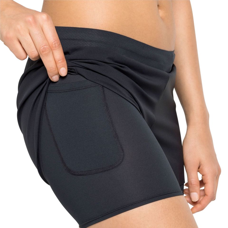 Odlo short 2-in 1 Zeroweight 3-inch kopen – Dames Zwart